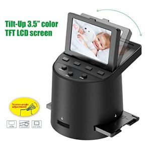 Wireless Digital Film and Slide Scanner with 22MP, Converts 35mm, 126, 110, Super 8 Films Slides, Negatives to JPEG, Tilt-Up 3.5 Large LCD, Transfer Pictures to Phones Via WiFi Connection, MAC PC