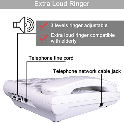 Big Button Phone for Seniors, LD‑858HF Key Amplified Telephone Photo Memory Corded Landline for Low Vision