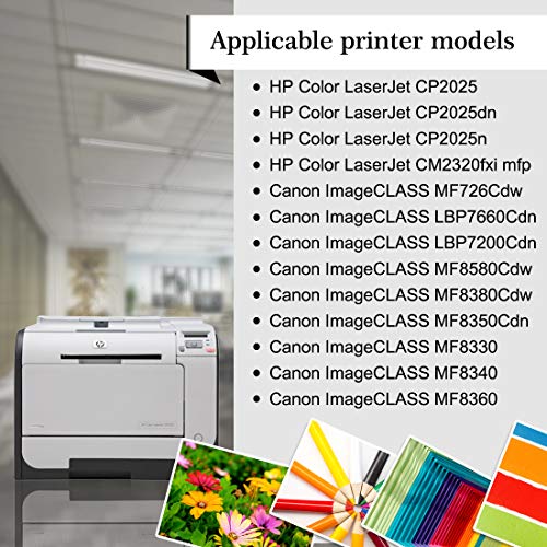 JC Toner Compatible for 304A CC530A CC531A CC532A CC533A Toner Cartridges for use with Color LaserJet CP2025 CP2025dn;imageCLASS MF726Cdw LBP7660Cdn MF8350Cdn (Black Cyan Yellow Magenta)