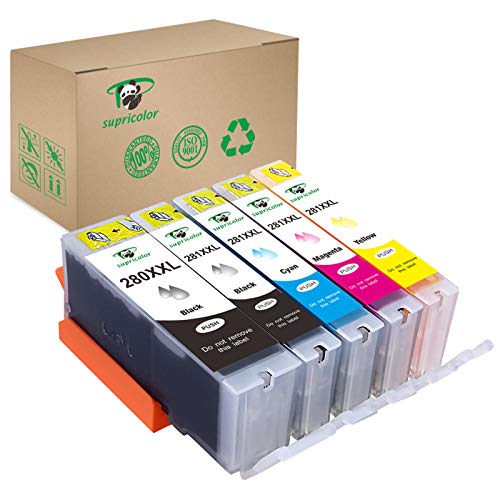 Supricolor PGI-280XL CLI-281XL Ink Cartridges, Use with PIXMA TR8620 TR8520 TS9120 TR7520 TS6120 TS8120