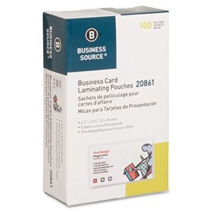 Business Source 5 mil Business Card Laminating Pouches (20861)