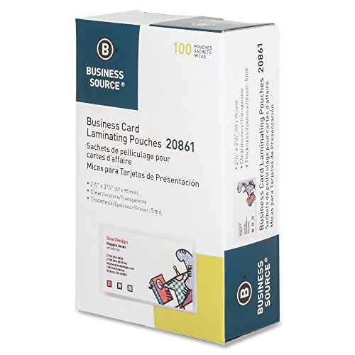 Business Source 5 mil Business Card Laminating Pouches (20861)