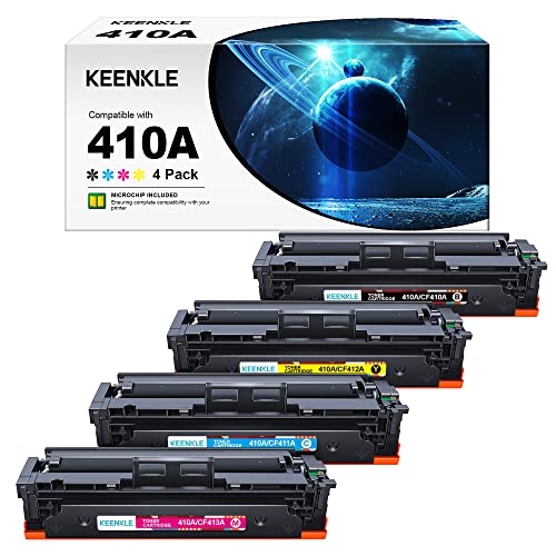 410A Toner Cartridge 4 Pack M477fnw M477fnw Toner Compatible Replacement for HP 410A CF410A 410X to use with Color Laserjet Pro MFP M477fnw M477fdw M452dn Printer(4 Pack, Black Cyan Yellow Magenta)