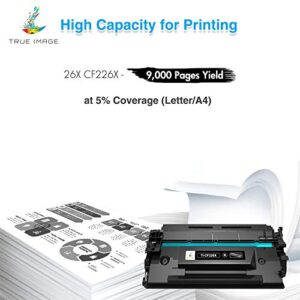 TRUE IMAGE Compatible Toner Cartridge 26X CF226X Replacement for HP 26A CF226A M402n M426fdw Pro M402dn MFP M426fdn M402dw M402 M426dw M426 M402d Printer Ink High Yield (Black, 4-Pack)