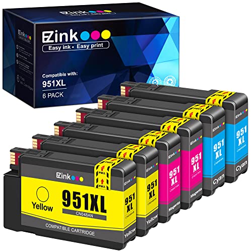 E-Z Ink (TM Compatible Ink Cartridge Replacement for HP 950XL 951XL 950 XL 951 XL to use with OfficeJet Pro 8610 8600 8615 8620 8625 8100 276dw 251dw (2 Cyan, 2 Magenta, 2 Yellow, 6 Pack)