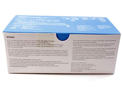 Dell 810WH 1250 1350 1355 C1760 C1765 Toner Cartridge (Black) in Retail Packaging, 1 Size