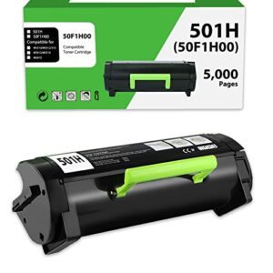 weynuony 50f1h00 501h toner cartridge compatible replacement for lexmark 501h 501x 50f1x00 50f1000 for ms310dn ms410dn ms510dn ms610dn ms312dn ms315dn ms415dn(5,000 pages 1 pack black)