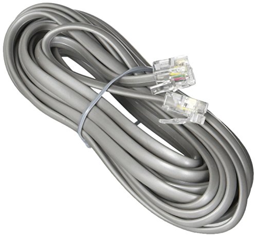 1st Choice Premium High Quality Telephone Line Cord Heavy Duty Silver Satin 4 Conductor 14-ft by TeleDirect