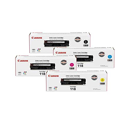 Canon 118 Toner Cartridge Bundle for imageCLASS MF8350/MF8580 Color Laser Printer/Black/Cyan/Magenta/Yellow