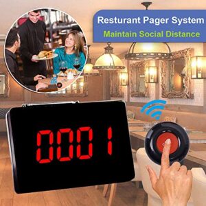 CallToU Wireless Calling System Customers Patient Pager System with 10 PCS Waterproof Call Buttons and 1 PC Display Receiver for Restaurant Clinic Nursing Home Caregiver