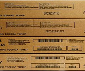 Toshiba T-FC415U-K T-FC415U-C T-FC415U-M T-FC415U-Y e-Studio 2515 3015 3515 4515 5015 Toner Cartridge Set (Black Cyan Magenta Yellow, 4-Pack) in Retail Packaging