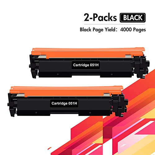 051H Toner Cartridge 2-Pack Compatible Replacement for Canon 051H 051 CRG051 for Canon imageCLASS MF269dw MF264dw MF267dw MF266dn MF263dn LBP161dn LBP162dw LBP1692dwkg Printer (Black)