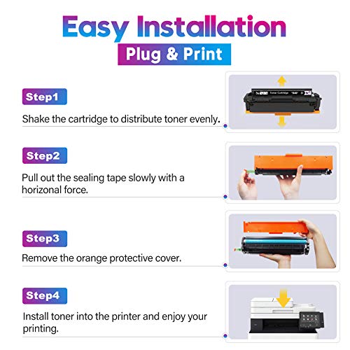 ONLYU Compatible Toner Cartridge Replacement for Canon 046 046H CRG-046H for Color ImageCLASS MF733Cdw MF731Cdw MF735Cdw LBP654Cdw MF733 MF731 Printer Ink (Black Cyan Magenta Yellow, 4 Pack)