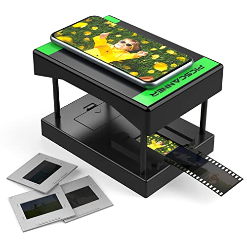 Mobile Film Scanner, 35mm Slide and Negative Scanner for Old Slides to Your Smartphone,Novelty Rugged Plastic Folding Slide Scanner with LED Backlight