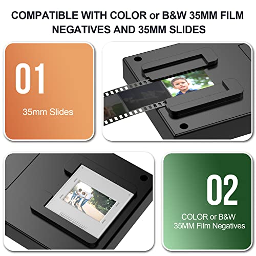 Mobile Film Scanner, 35mm Slide and Negative Scanner for Old Slides to Your Smartphone,Novelty Rugged Plastic Folding Slide Scanner with LED Backlight