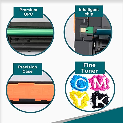 4-Pack Compatible HP 130A Black,Cyan, Magenta, Yellow Toner Cartridges Works with HP Color Laserjet Pro MFP M177fw,M176n Printer Ink