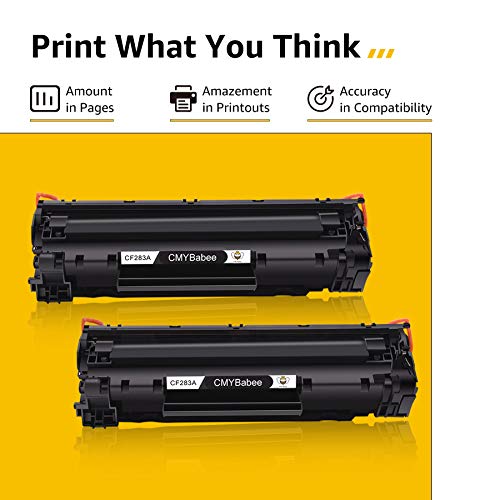 CMYBabee Compatible Toner Cartridge Replacement for HP 83A CF283A for HP Laserjet Pro MFP M127fw M225dw M127fn M125nw M201dw M225dn M201n M125a Printer Ink (Black, 2-Pack)