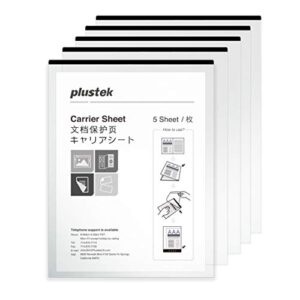 plustek a4 / letter size document carrier sheets (pack of 5) – protects fragile paper and a3 size document by folding…