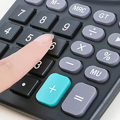 Upgraded versionCalculator, 12-Digit Solar Cell Office Calculator with Large LCD Display, Large Sensitive Buttons, Dual Power Desktop CalculatorSuitable for Office, Home, School(Black)