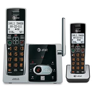 att cl82213 dect 6.0 expandable cordless phone system with digital answering machine, silver