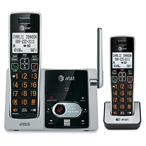 ATT CL82213 DECT 6.0 Expandable Cordless Phone System with Digital Answering Machine, Silver