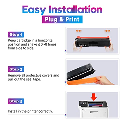 ONLYU Compatible Toner Cartridge Replacement for Brother TN436 TN433 TN431 Black Toner for HL-L8360CDW MFC-L8900CDW HL-L8260CDW HL-L8360CDWT MFCL8610CDW MFCL9570CDW DCP-L8410CDW Printer (2 Packs)