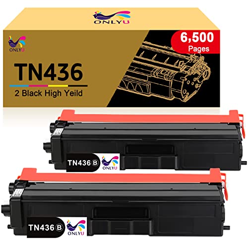 ONLYU Compatible Toner Cartridge Replacement for Brother TN436 TN433 TN431 Black Toner for HL-L8360CDW MFC-L8900CDW HL-L8260CDW HL-L8360CDWT MFCL8610CDW MFCL9570CDW DCP-L8410CDW Printer (2 Packs)