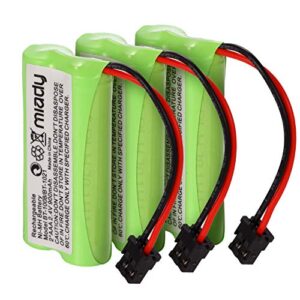 miady 2.4v 2 aaa 900mah ni-mh cordless home phone battery for uniden bt1008 bt-1008 bt1016 bt-1016 bt1021 bt-1021 with43-269 wx12077 sanyo cas-d6325 casd6325 lenmar cbbt1008 cb-bt1008 (pack of 3)