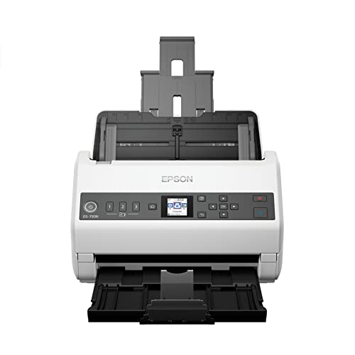 Epson DS-730N Network Color Document Scanner, 100-page Auto Document Feeder (ADF), Duplex Scanning