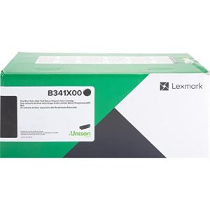 Lexmark, LEXB341X00, B341X00 Extra High Yield Return Program Toner Cartridge, 1 Each, Black