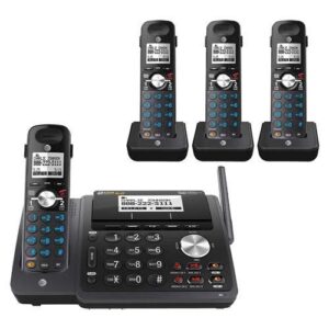 at&t tl88102bk dect 6.0 2-line expandable cordless phone with answering system and dual caller id/call waiting, 3 handsets, black