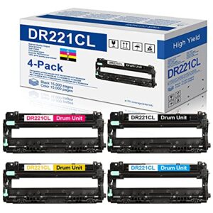 4-pack(1bk+1c+1m+1y) dr221cl drum unit set replacement for brother dr221 dr-221cl dr 221 cl dr221cl drum for brother hl-3140cw hl-3170cdw hl-3180cdw mfc-9130cw mfc-9330cdw printer