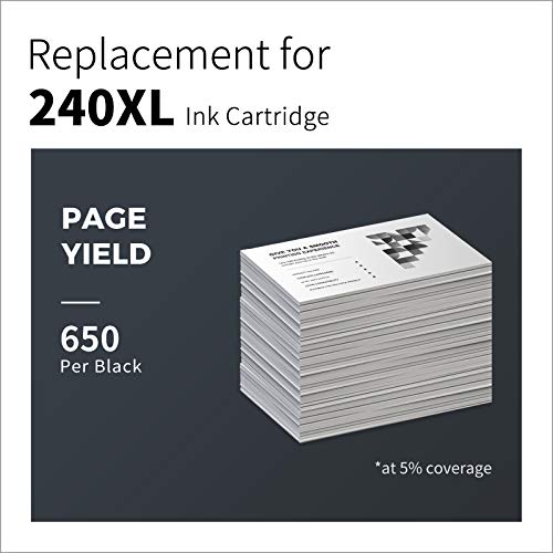 240XL Black Ink LemeroUexpect Remanufactured Ink Cartridge Replacement for Canon PG- 240 XL Ink Cartridges Combo Pack for Pixma MG3620 MG3520 TS5120 MX532 MG3220 MG2120 MX452 MX432 Printer,2P