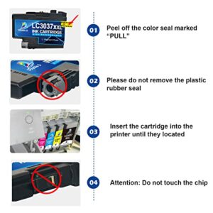 DOUBLE D LC3037 Ink Cartridges Compatible Replacement for Brother LC3037 LC3037XXL LC3039, High Yield use with MFC-J6945DW MFC-J5845DW XL MFC-J5945DW MFC-J6545DW XL (1 Each of lc3037 BK/C/M/Y) 4 Pack