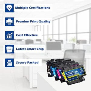 DOUBLE D LC3037 Ink Cartridges Compatible Replacement for Brother LC3037 LC3037XXL LC3039, High Yield use with MFC-J6945DW MFC-J5845DW XL MFC-J5945DW MFC-J6545DW XL (1 Each of lc3037 BK/C/M/Y) 4 Pack