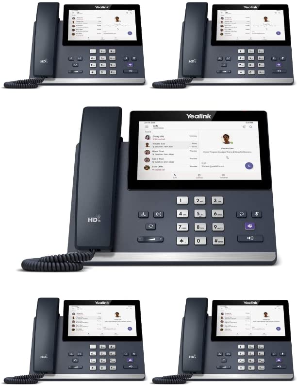 Yealink MP56-TEAMS Edition Desk IP Phone [5 Pack] 7 inch (800 x 480) capacitive Touch Screen, PoE, Power Adapter Not Included