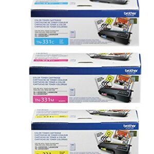 Brother Genuine TN331C, TN331M, TN331Y Color Laser Cyan, Magenta and Yellow Toner Cartridge Set