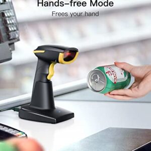 Officelab Barcode Scanner, 1D Wireless 2.4Ghz Smart Base, Screen Scanning, BS01002 Yellow