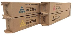 842091 mpc306 genuine ricoh toner value pack, black, cyan, magenta, yellow