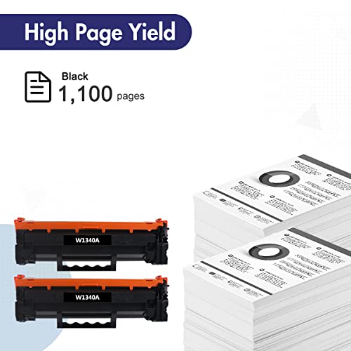 134A Toner Cartridge 2-Pack Compatible Replacement for HP 134A W1340A 134X W1340X Toner Cartridge for HP M209dwe M209dw MFP M234dw M234dwe M234sdne M234sdn M234sdwe M234sdw Printer (Black, No Chip)