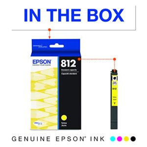 EPSON T812 DURABrite Ultra Ink Standard Capacity Yellow Cartridge (T812420-S) for Select Epson Workforce Pro Printers