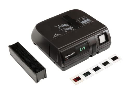 Pacific Image PowerSlide X 135 Slide Scanner. Auto Batch Scan Mounted Slides. Maximum 50 Slides/Batch Scan. 10000 dpi/48-bit Output. 4.2 Dynamic Dange. Mac/Pc.