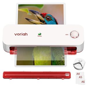 laminator, voriah 9 inch thermal laminator machine, 3 mins quick warm up laminating machine with paper cutter, corner rounder, 5 laminating sheets for office school home use (upgraded version)