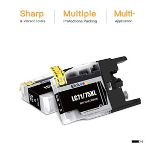 E-Z Ink (TM Compatible Ink Cartridge Replacement for Brother LC-75 XL LC75 XL LC-71 XL LC71XL High Yield Compatible with MFC-J6510DW MFC-J6710DW MFC-J6910DW MFC-J280W MFC-J425W(Black,4 Pack)