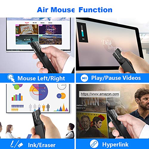 NORWII N99 Presentation Clicker Air Mouse Function Wireless Presenter USB Powerpoint Clicker, RF 2.4 GHz Presentation Remote Control Clicker for powerpoint presentations Support Mac, Laptop, Computer