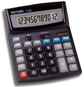 victor 1190 desktop display calculator, black, 1″ x 5.9″ x 7.8″