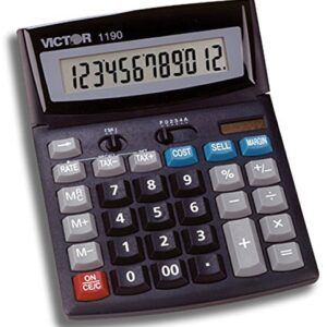 Victor 1190 Desktop Display Calculator, Black, 1" x 5.9" x 7.8"