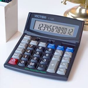 Victor 1190 Desktop Display Calculator, Black, 1" x 5.9" x 7.8"