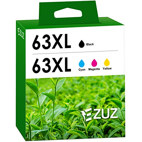 EZUZ Remanufactured Ink Cartridge Replacement for HP 63XL 63 XL Combo Pack for HP OfficeJet 3830 4650 5255 Envy 4520 Printer (1 Black 1 Tri-Color)