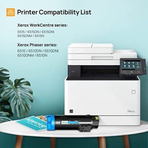 Phaser 6510 Workcentre 6515 Toner Cartridge Compatible for Xerox Phaser 6510 Workcentre 6515 Toner use for Xerox Phaser 6510/dni 6510/n Workcentre 6515/dni 6515/dn (5 Pack)